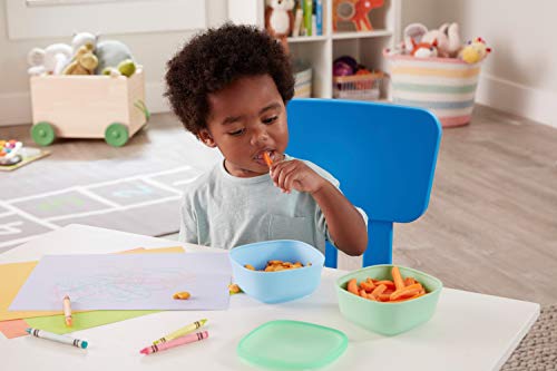 NUK Stacking Bowl and Lid, Assorted Colors, 3 Pack, 4+ Months
