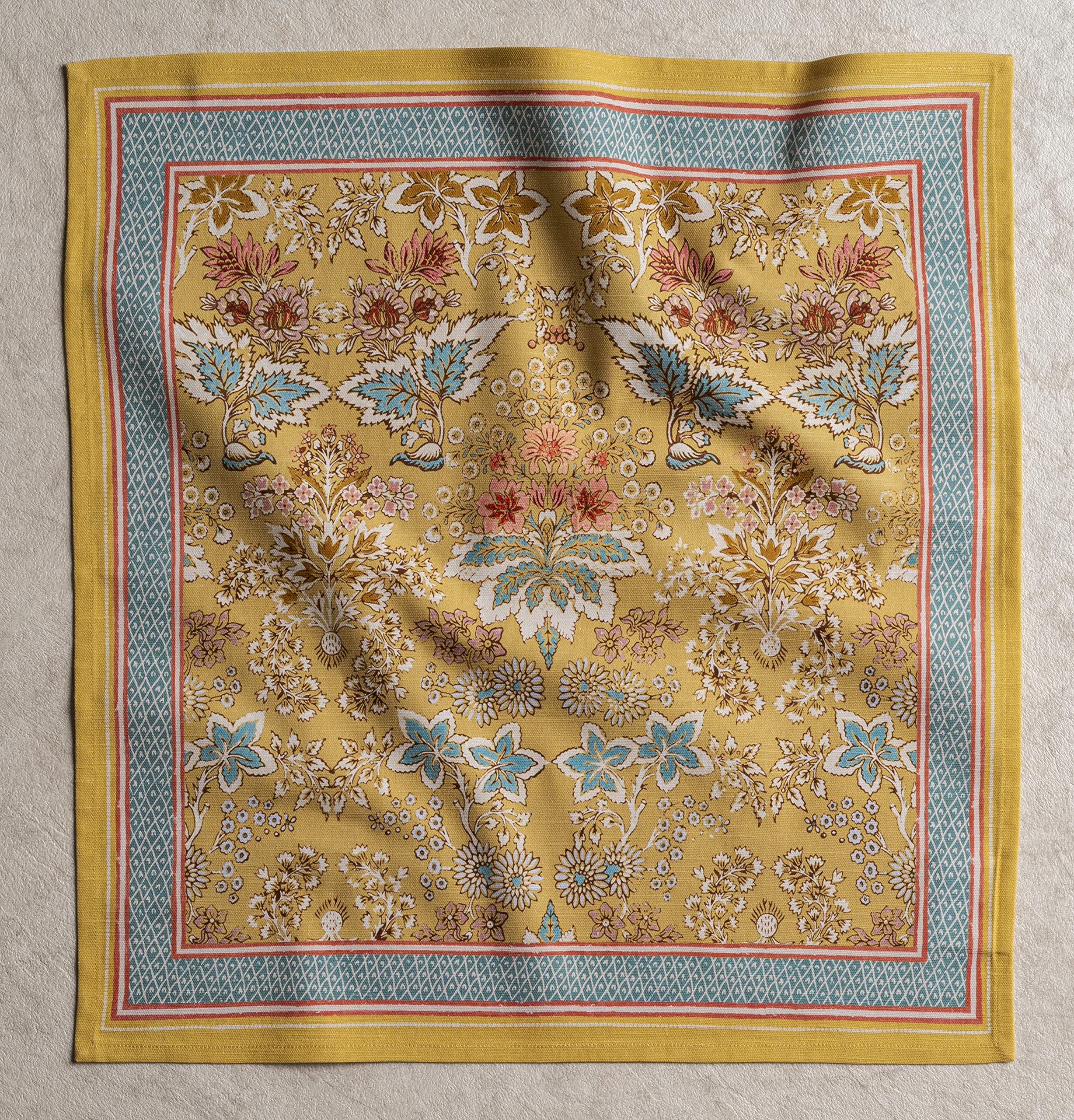 Maison d' Hermine Napkin 100% Cotton Set of 4 Decorative Washable Table Cloth Napkins, Dining, Home, Wedding, Banquet, Buffet, Marquise - Spring/Summer (20”x20”)