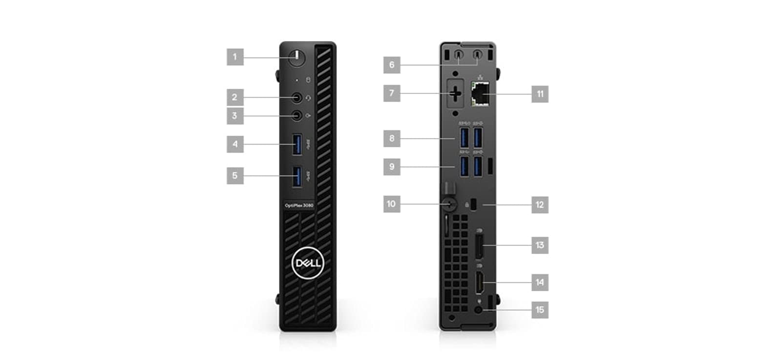 Dell Optiplex 3000 3080 Micro Tower Desktop (2020) | Core i5-128GB SSD - 16GB RAM | 6 Cores @ 3.8 GHz - 10th Gen CPU Win 11 Pro (Renewed)