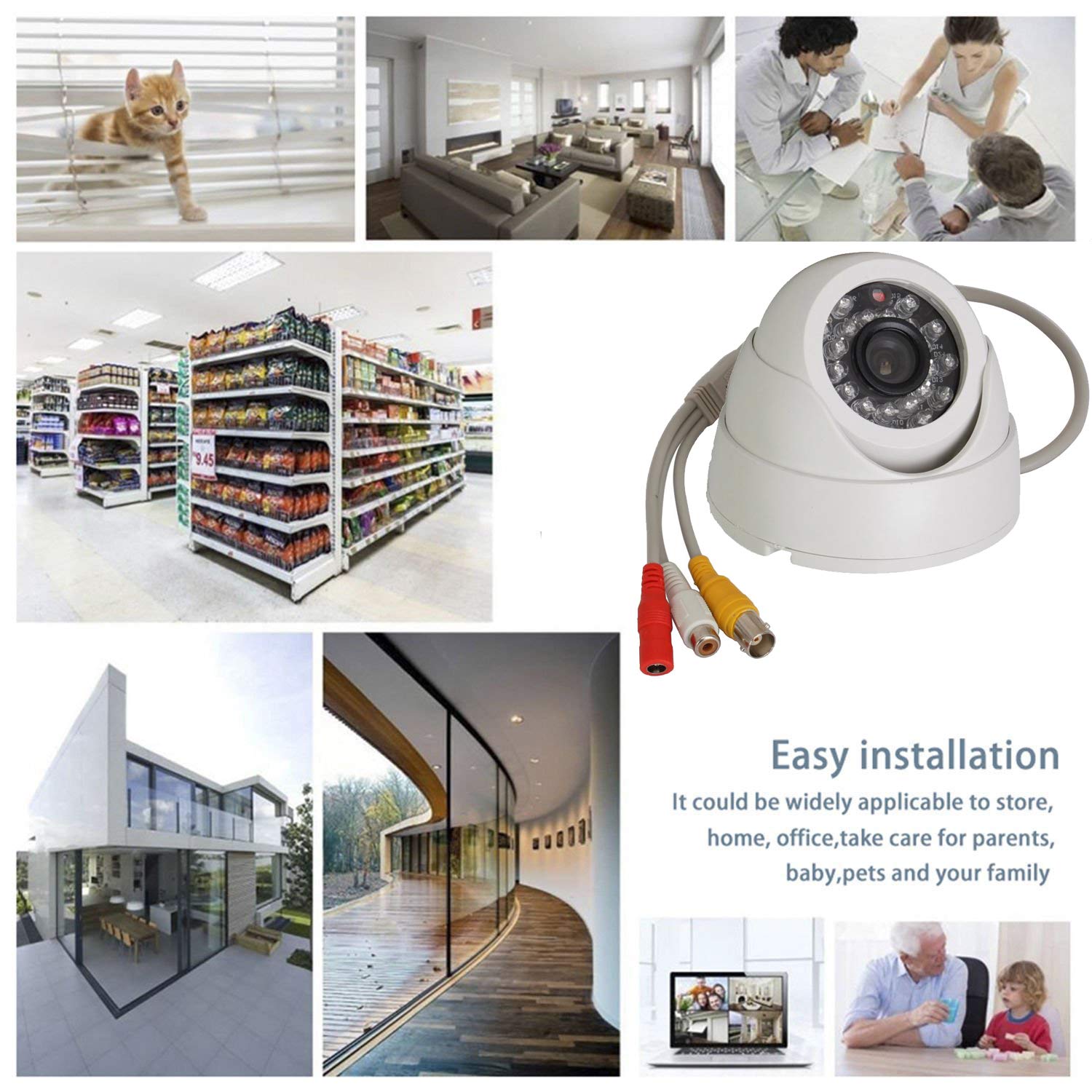 Vanxse® CCTV 24ir Leds 1/3 CCD 800tvl Indoor Dome Audio Camera D/n Security Surveillance Camera