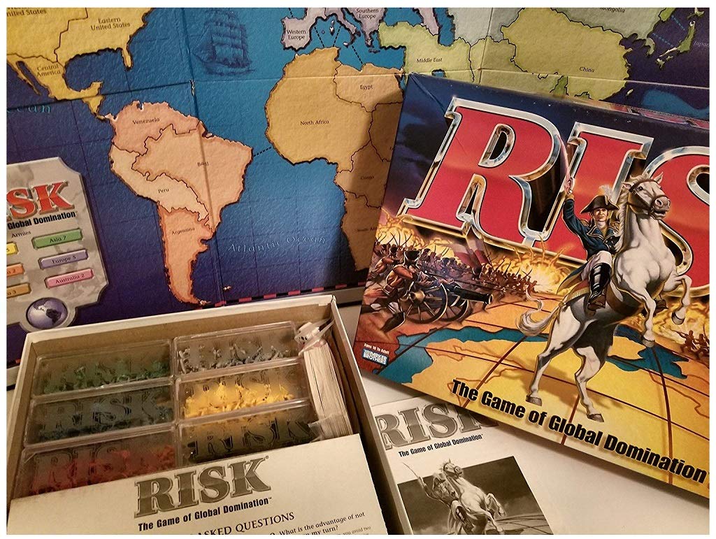 Parker Brothers Risk 1998 Board Game with Army Shaped Pieces