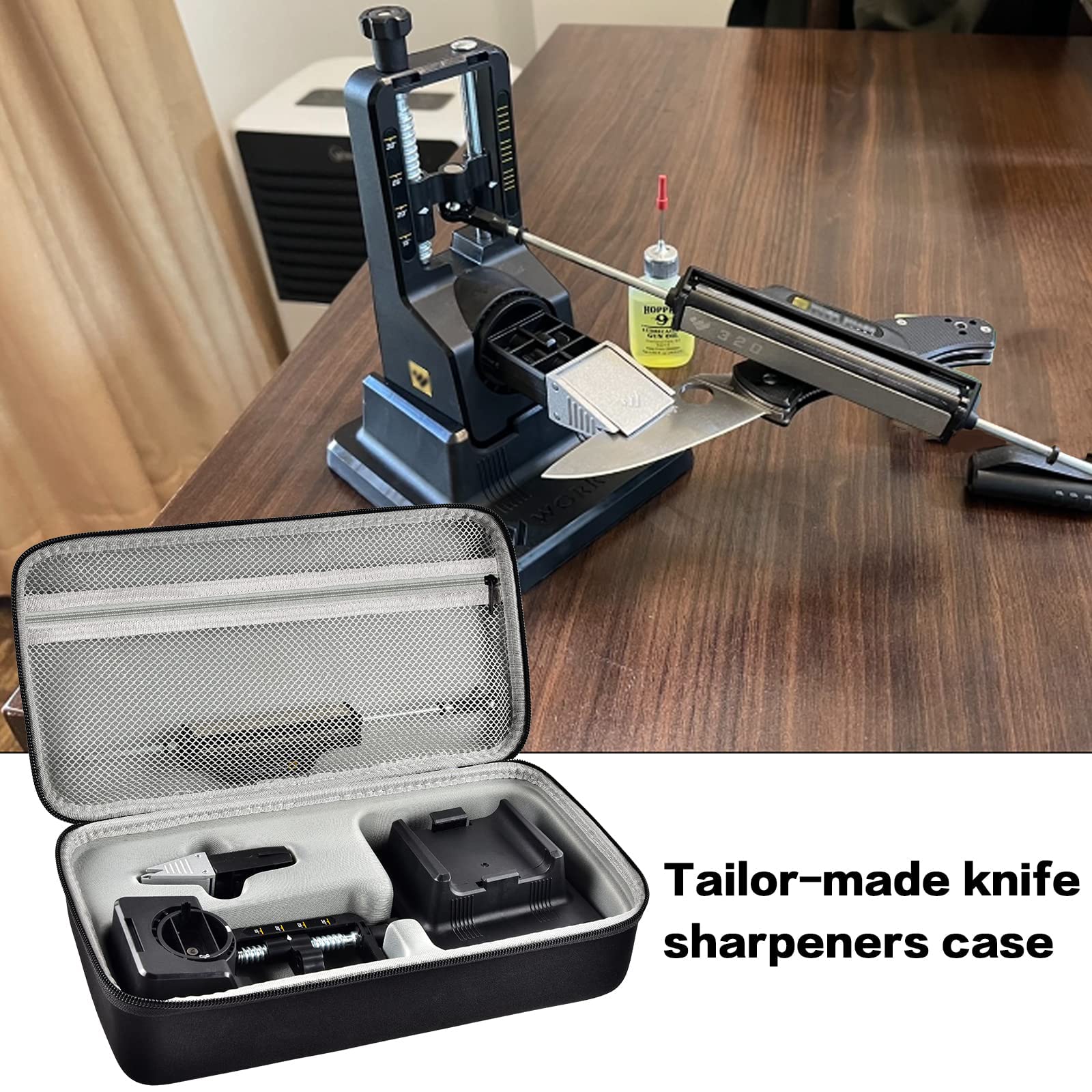 Case Compatible with Work Sharp Precision Adjust Knife Sharpener, Kitchen Pocket Knives Sharpeners Storage Organizer for Sharpening Kit, Sharpening Chassis, Tri-Brasive Rod and Accessories(Box Only)