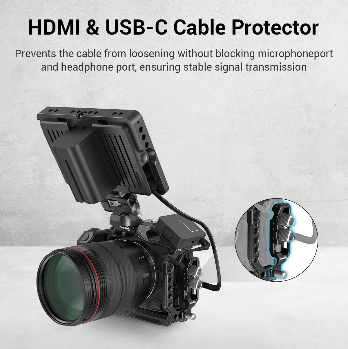 SMALLRIG R5 R5 C R6 Half Cage, Camera Half Cage with Cable Clamp for Canon R5 R5 C R6-3656