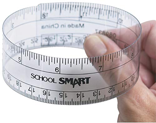School Smart Flexible Ruler, Inches and Metric, 12 inch, Clear