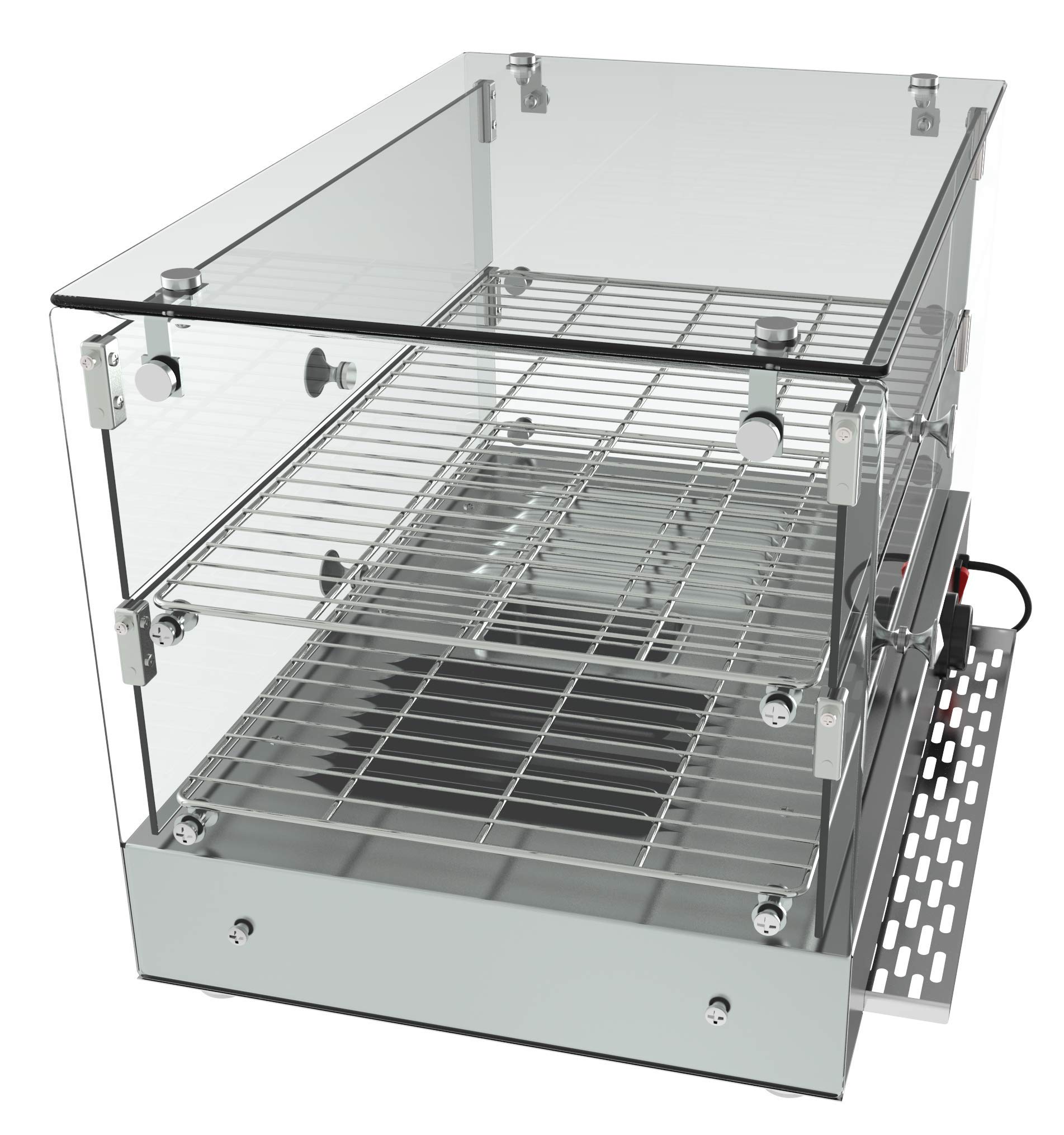 KoolMore - HDC-1.7C 22" Self Service 2 Shelf Commercial Countertop Food Warmer Display Case - 1.7. cu ft, Silver