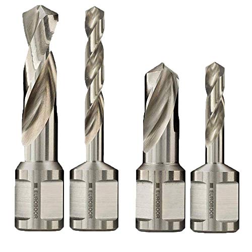 EUROBOOR Twist Drill Bit - HSS Magnetic Drill Press Bit with 1" Drill Depth - SSPI (3/8" x 1")