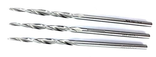 FTG USA Replacement Wood Countersink Drill Bit Set 3 Piece Same Size #6 (9/64") Parabolic Flute Taper Point for Woodworking with Straight Shank - Tapered HSS M2 Drill Bit Only