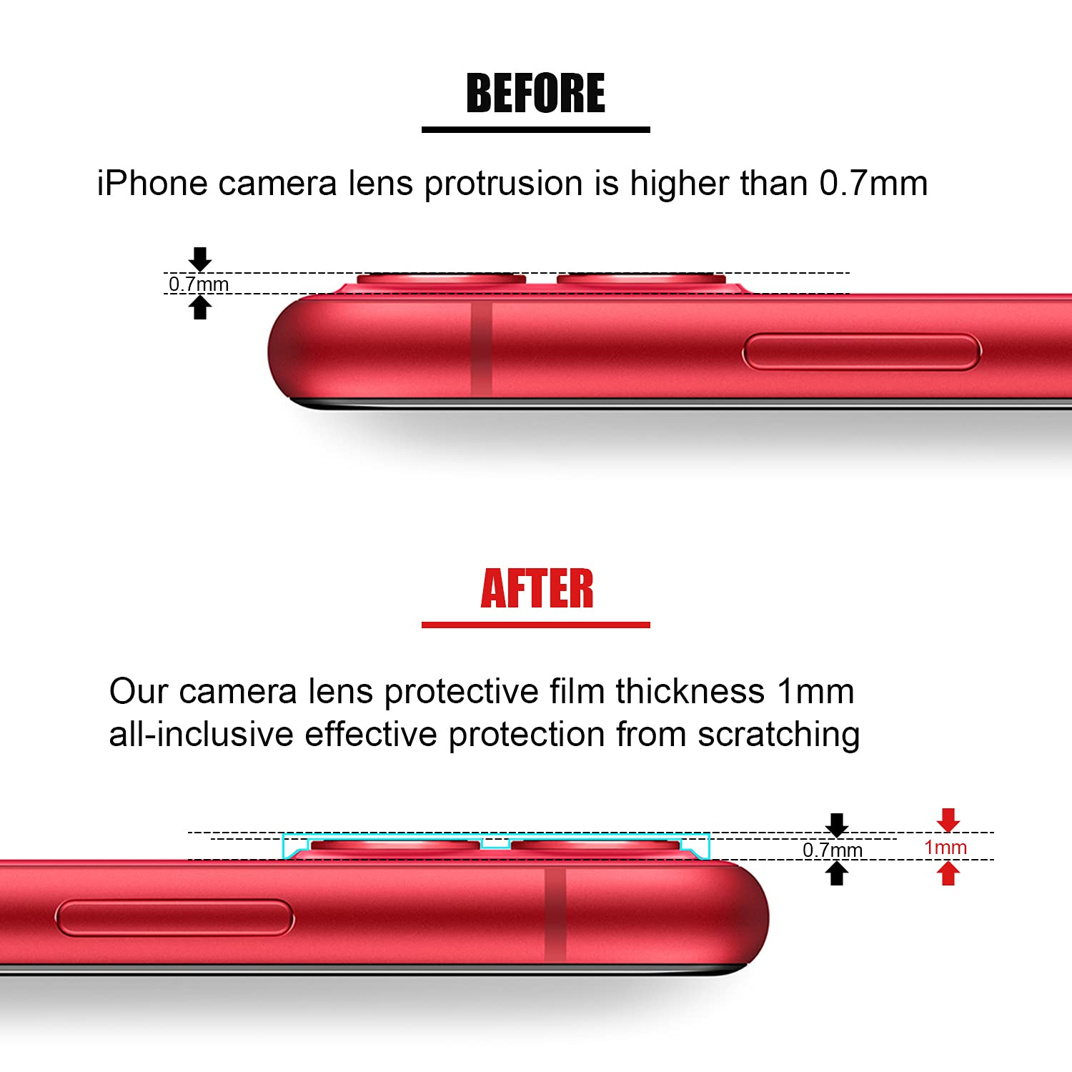 CATOOMUU For iPhone 11 Screen Protector Tempered Glass 6.1 inch 4-Pack and Camera Lens Protector 3-Pack, HD Clear Bubble Free 9H Hardness Anti Scratch, with Align Tool Easy Installation Frame