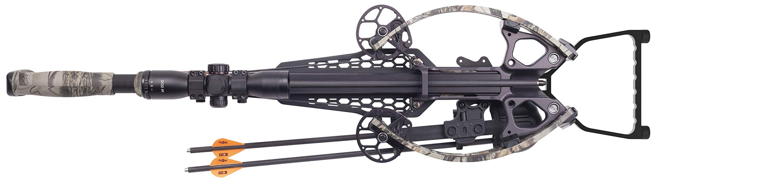 CenterPoint Archery CP400 Crossbow AXCV200TPK Powered By Helicoil Technology - Package Includes Cocking Sled, Quiver And Arrows, Camo