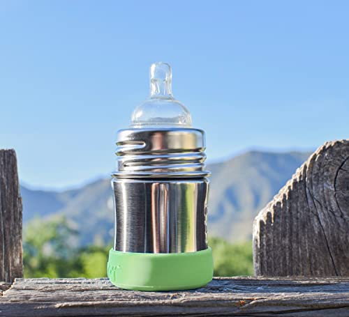 Pura Kiki Silicone Bottle Bumper - Plastic-Free, Medical-Grade, Protective, Anti-Slip Bottom Cover Compatible w/Pura Stainless Bottles 5oz, 9oz & 11oz (Moss and Mint)
