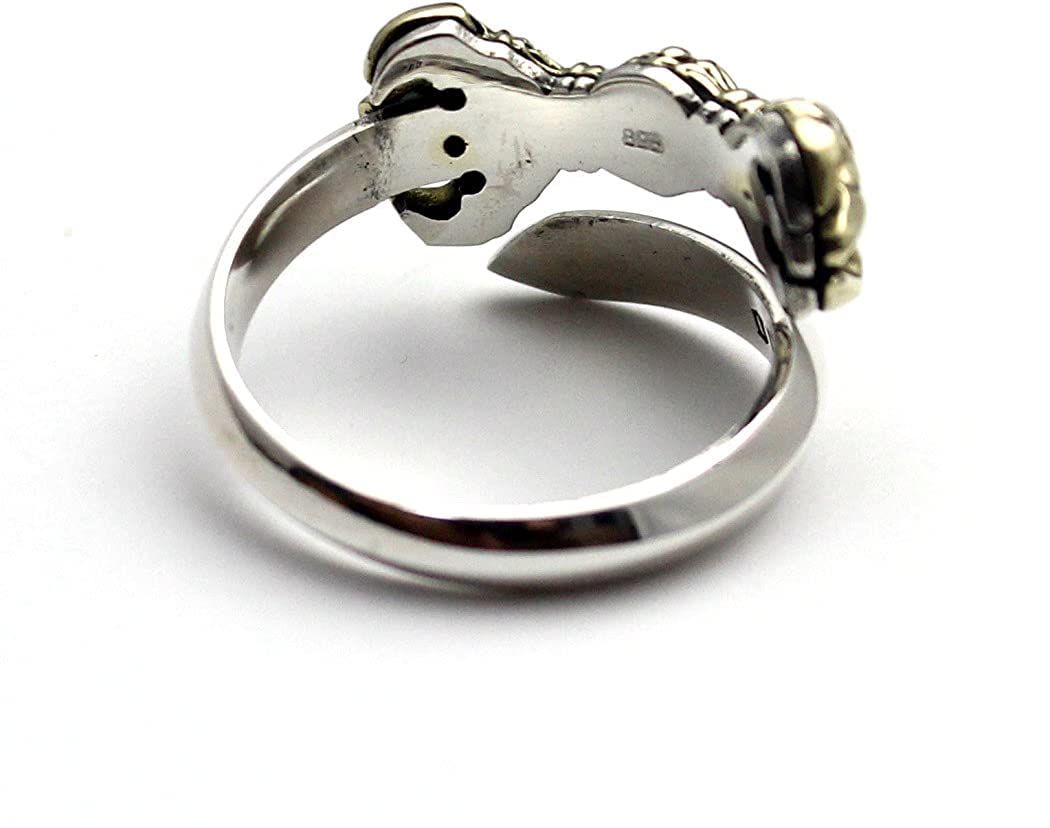 COSUMOSU sterling silver Tibetan Buddhist Vajra Dorje Amulet open ring adjustable ring