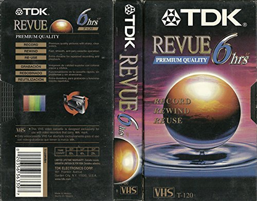TDK Blank VHS TAPES: Premium Quality Revue (4 Pack) 6 hrs (T-120)