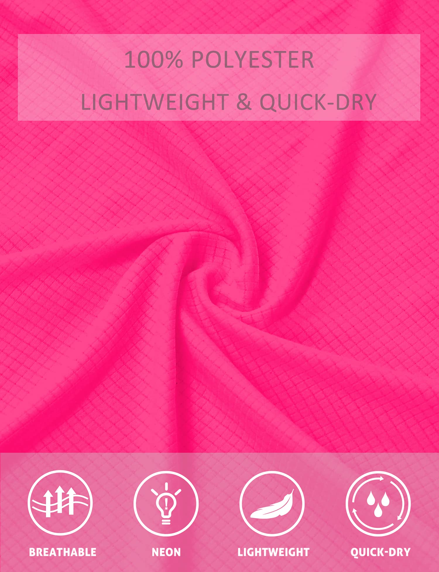 Cakulo Men's 5 Inch Running Tennis Shorts Quick Dry Athletic Workout Active Gym Training Soccer Shorts with Pockets Liner Neon Pink M-1