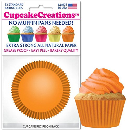 Cupcake Creations 32 Count Cupcake Baking Papers (Orange)