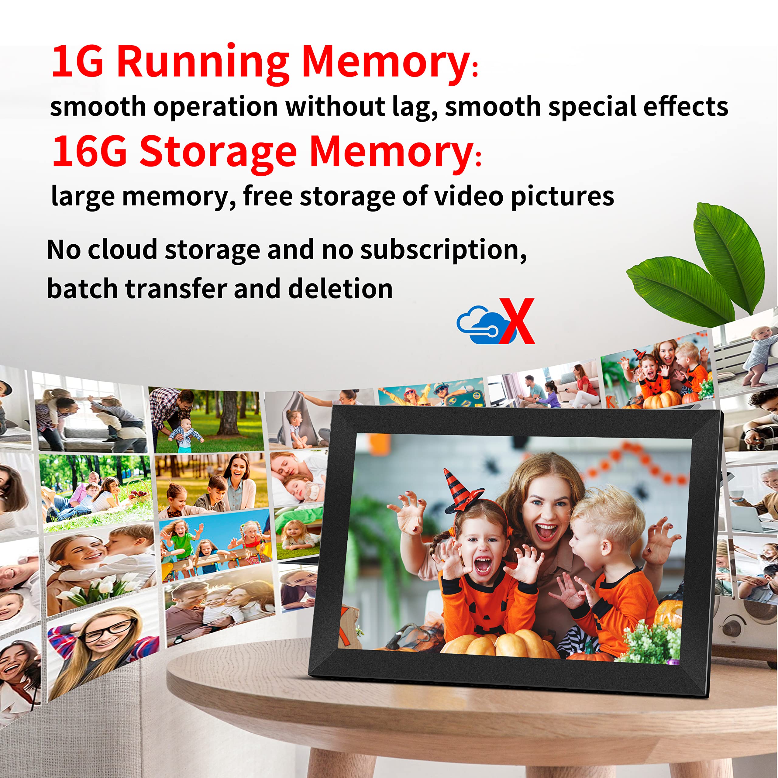 CNBANAN WiFi Digital Picture Frame 10.1 Inch HD IPS Touch Screen Digital Photo Frame 1GB+16GB Send Photos or Small Videos from Anywhere…