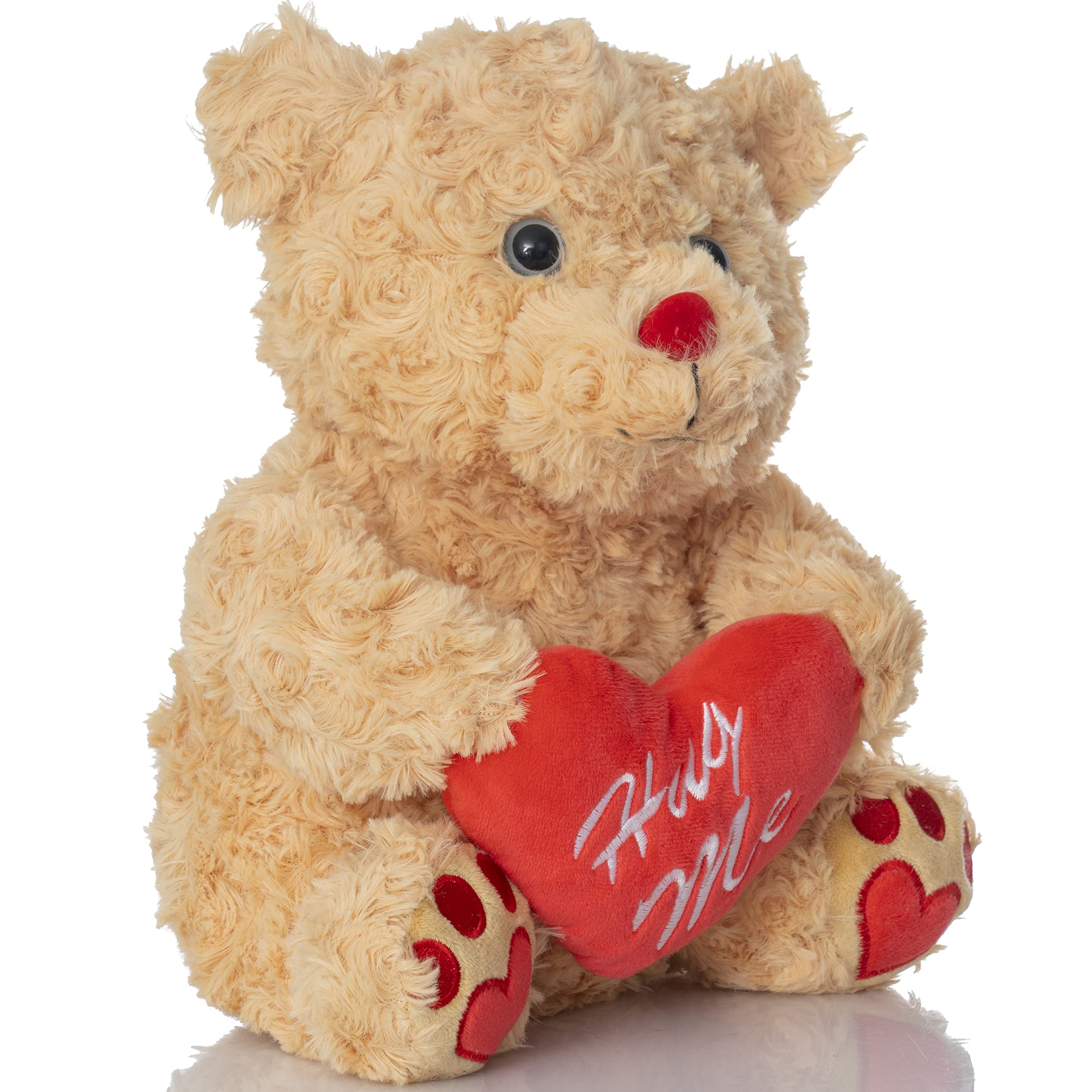Valentine's Teddy Bear Gag Farting - Brown Plush Bear with Red Hug Me Love Heart Dirty Talking Valentines Day Funny Farting Stuffed Animal Girlfriend Boyfriend Anniversary Get Well Gift 11"