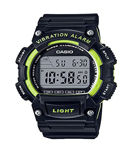 Casio Men's 'Super Illuminator' Quartz Resin Casual Watch, Color:Black (Model: W-736H-3AVCF)