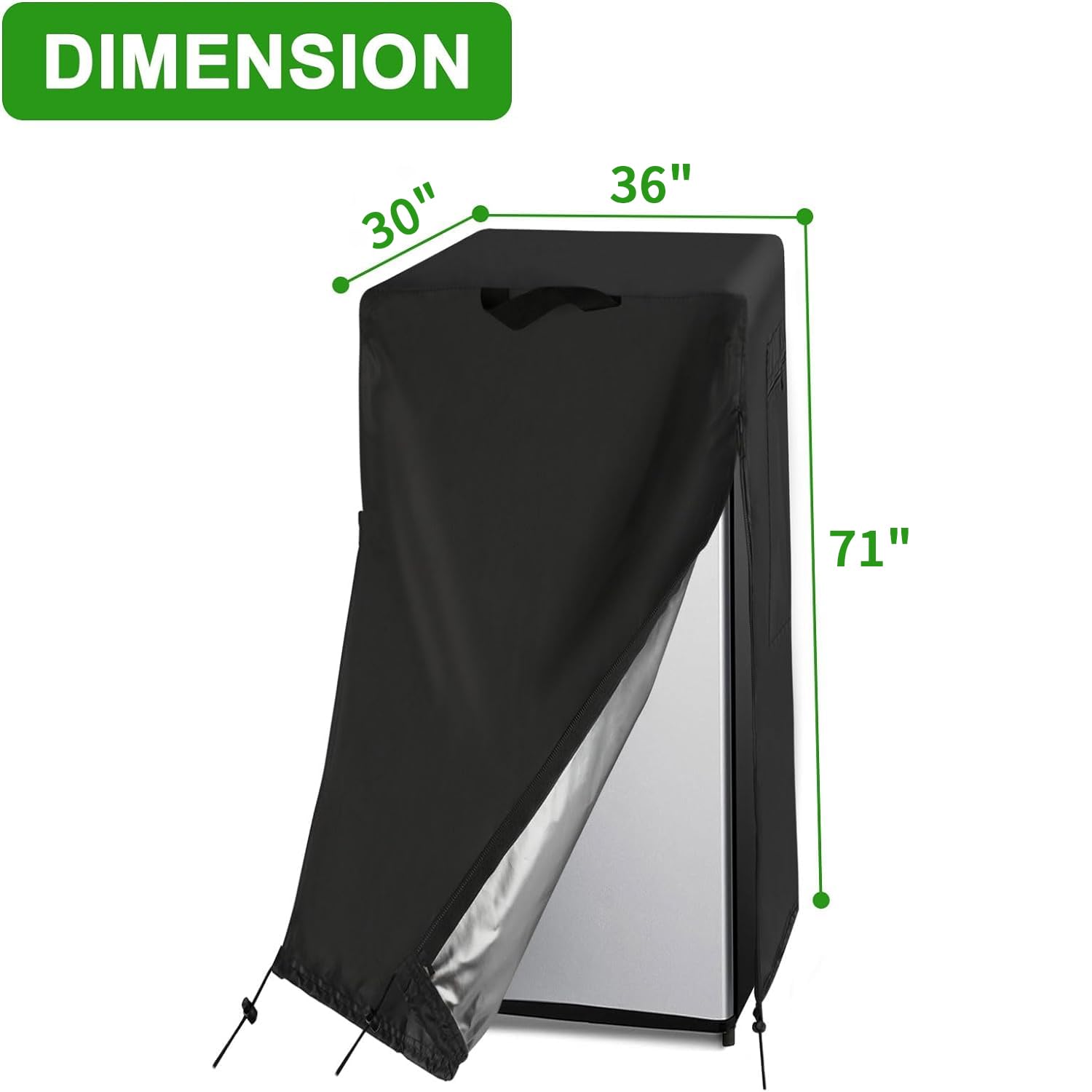 Guisong Refrigerator Cover, Waterproof&Dustproof Cover for Protecting Upright Freezers/Beverage Refrigerator-Suitable for Cold Rooms(36"W x 30"D x 71"H)