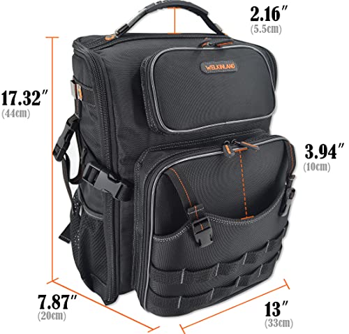 Full-Open Tool bag backpack, bookbag for men, electricians, construction