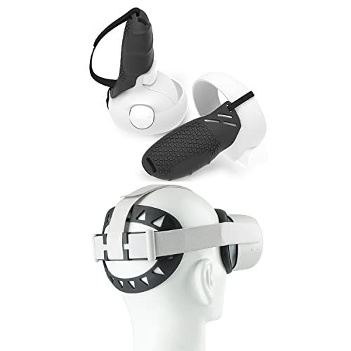 CNBEYOUNG Touch Controller Grip Cover and Head Back Pad for Quest 2