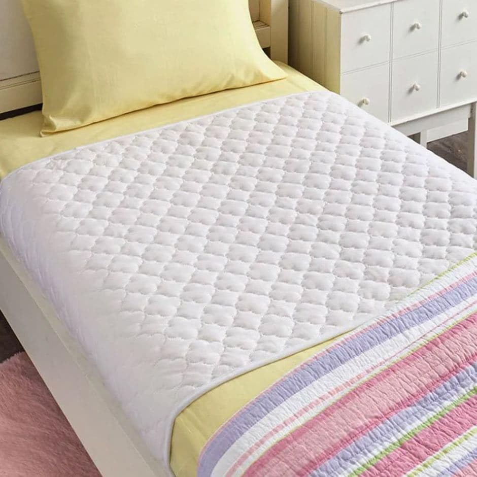 Large Mattress Protector - Bed Pee Pad for Kids, Incontinence - White 36x58"