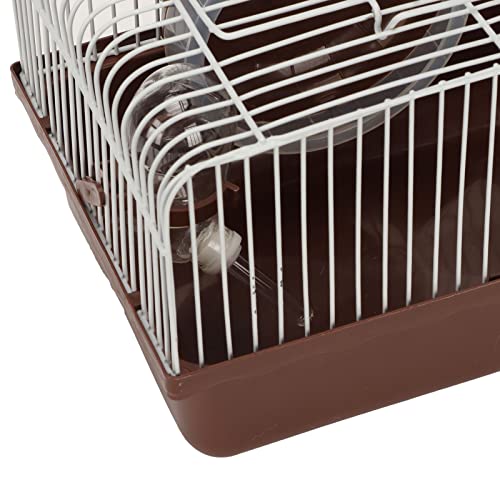 HEEPDD Hamster House Toy, Hamster Cage Breathable Portable Small Animal House with Water Bottle Bowl Running Wheel for Guinea Pigs Rabbits