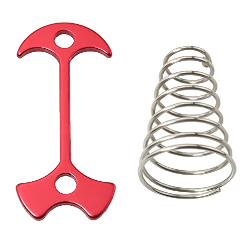 CSNSD Guyline Cord Adjuster 6PCS 3 Inches Red Adjustable Spiral Shaped Spring Fishbone Deck Anchor Tent Pegs Rope Tensioner Rope Buckle Tent Hooks Board Pegs for Camping Hiking Equipment