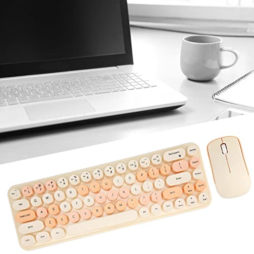 Gaming Keyboard Mouse, Low Consumption USB Keyboard Mouse 3 DPI 68 Keys for Home (Tawny Mixed Color)