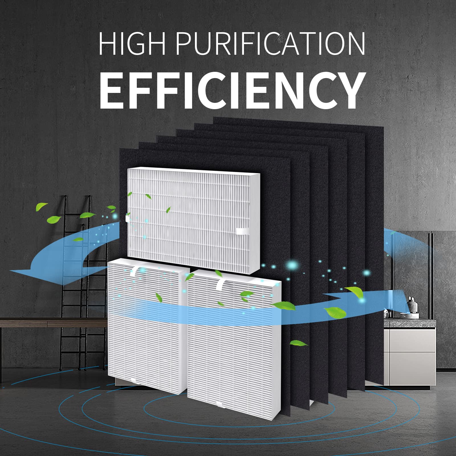 VALZONE HPA300 HEPA Replacement Filter - 3 HEPA Filters & 6 Carbon Pre-filters - Compatible with Honeywell HPA Series & HRF-R Series