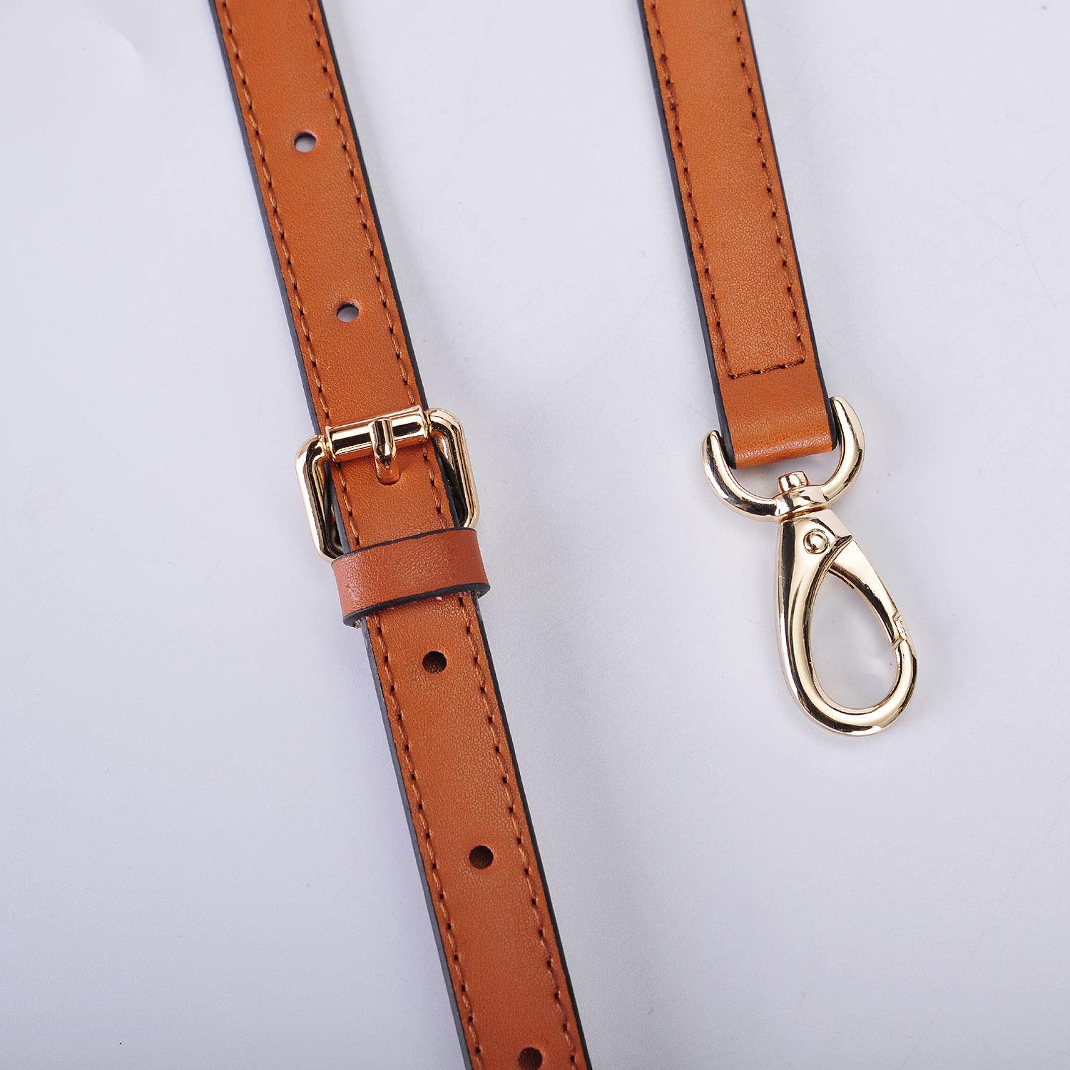 VanEnjoy Genuine Leather Adjustable Purse Strap Replacement for Crossbody Handbag - 0.71" Wide,51" Long (Khaki)