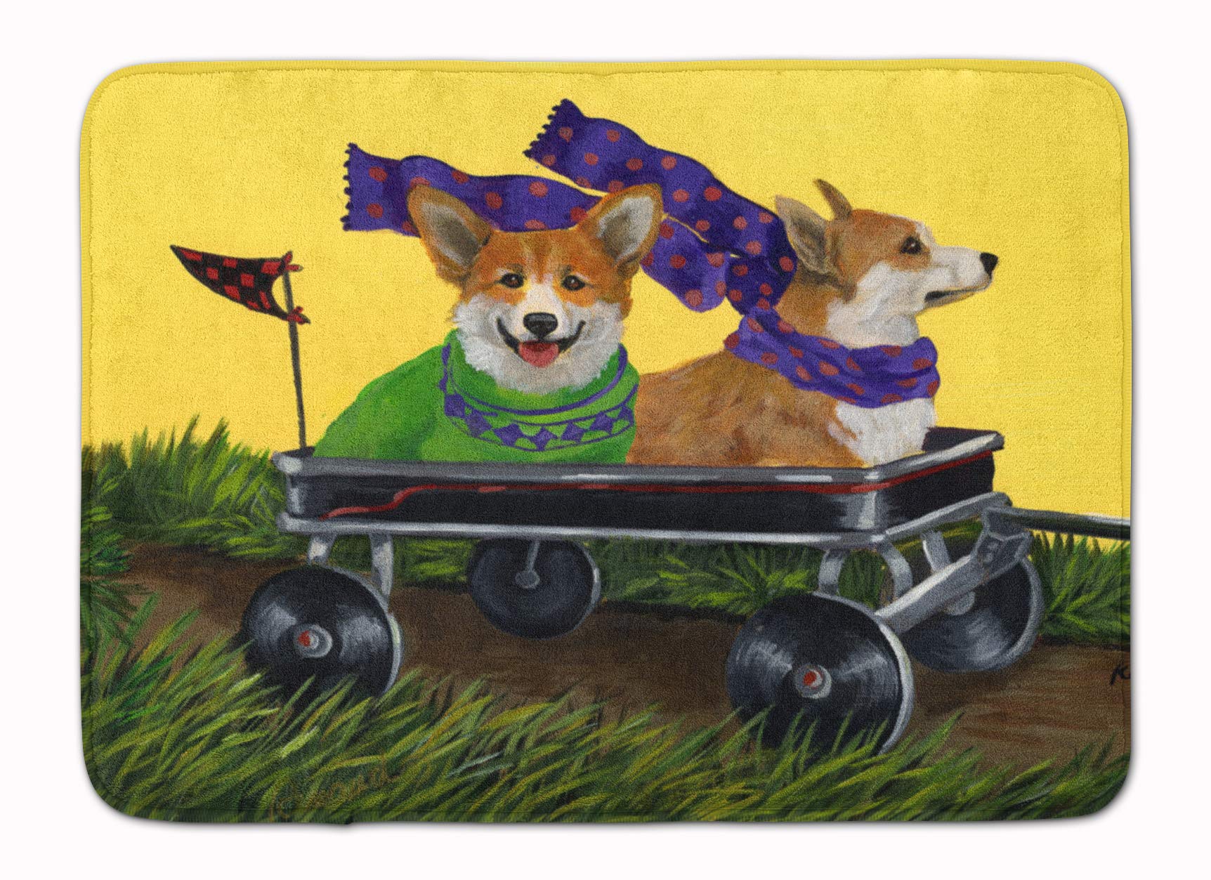 Caroline's Treasures Corgi Express Machine Washable Memory Foam Mat doormats, Multicolor