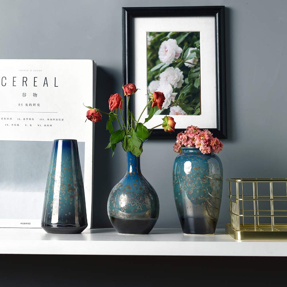 Ceramic Flower Vases Set Modern Ceramic Vases for Home Decor Ceramic Vases for Flowers for Mother's Day(3pcs)
