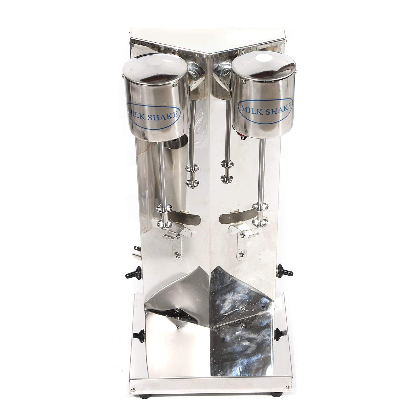 DYRABREST 180W Electric Milk Shake Maker, Commercial Double Head Milkshake Mixer Blender Machine, Stainless Steel Drink Milk Shake Maker Shaker with 4 Cups