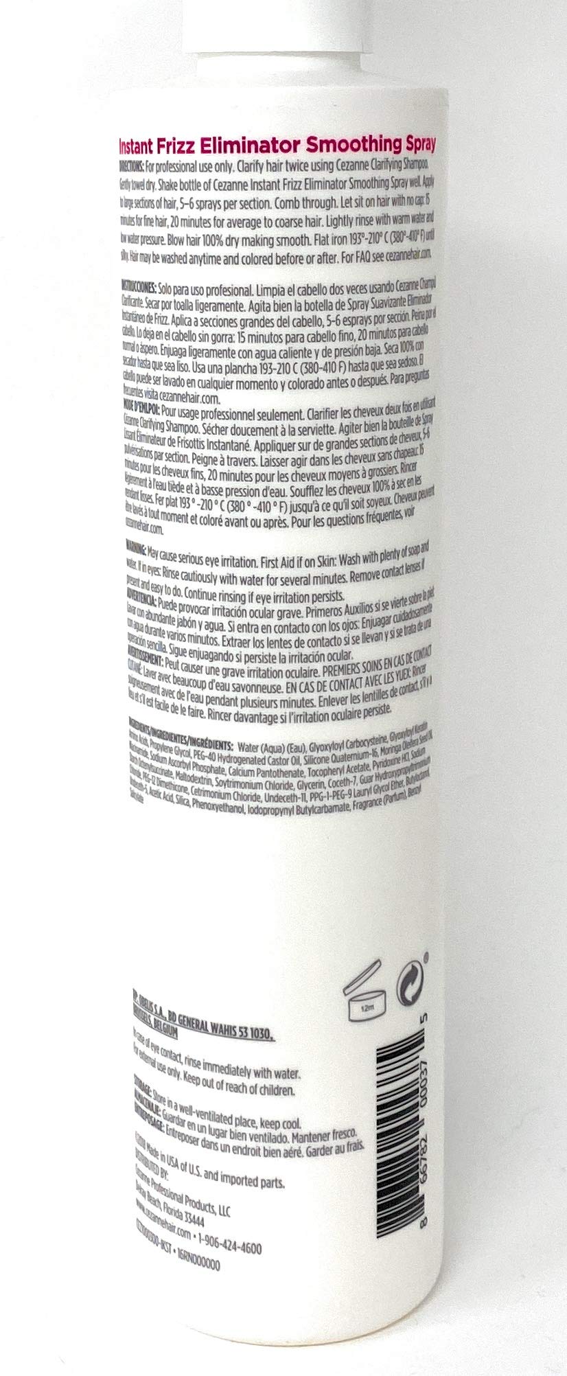 Cezanne Instant Frizz Eliminator Smoothing Spray 10 Fl.Oz