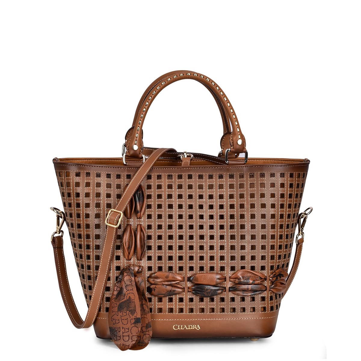 Cuadra Women's Tote Bag in Bovine Leather Brown, BOD27RS