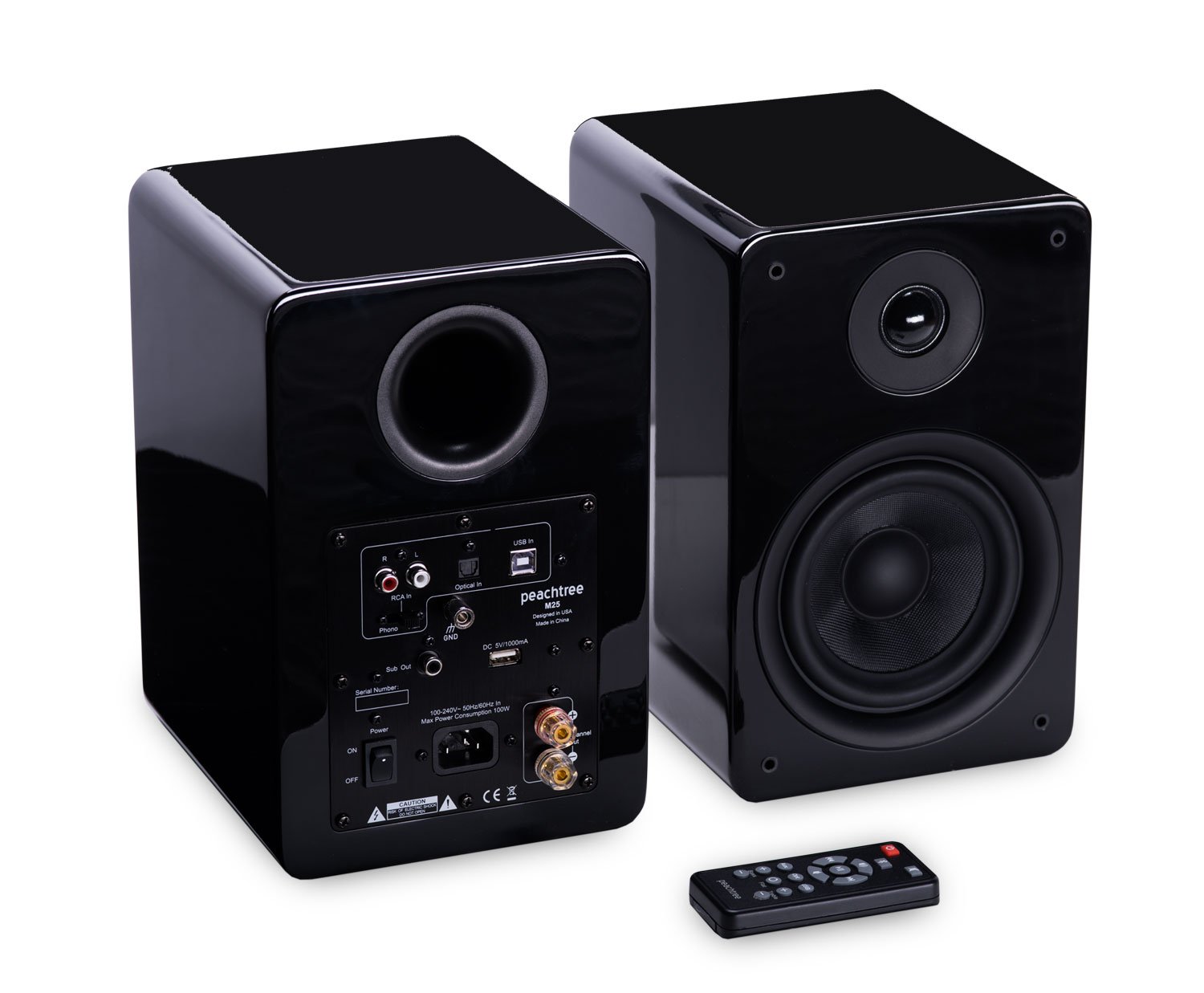 Peachtree Audio M25x Powered Speakers (Pair) - Piano Black