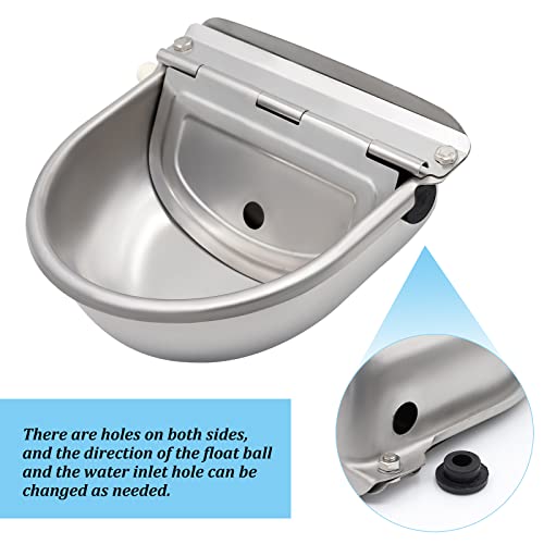 LIUCOGXI Automatic Dog Water Bowl Dispenser Stainless Steel Automatic Livestock Waterer Cattle Water Feeder Trough with Float Valve for Animal Cow Cattle Dog Horse Donkey