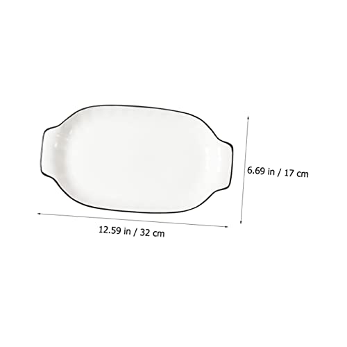 Hemoton 2pcs Bread Cheese Bread Baking Pan Cake Baking Pans Ceramic Baking Dish Cooking Pan Broiler Pan for Oven Ceramic Bakeware Hotel Ceramic Bakeware Appetizer Ceramic Bowl Plate Salad