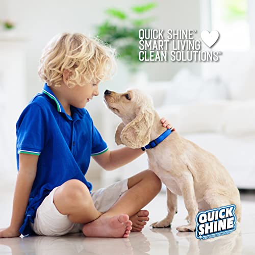 Quick Shine Sustainable Hard Surface Floor Mop Kit with 3 Reusable Pads & 1 Safer Choice Floor Finish Cleaner 16oz | Use Wet + Dry | Squirt, Spread, Done | Hardwood, Luxury Vinyl Plank, Laminate