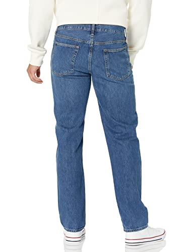 GAP Mens Straight Fit Jeans, Medium Indigo, 33W x 32L US