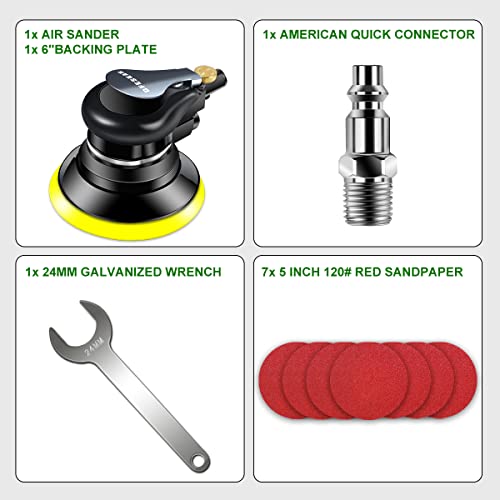DFESKAH Air Random Orbital Sander,5"Air Sander,Dual Action Pneumatic Sander