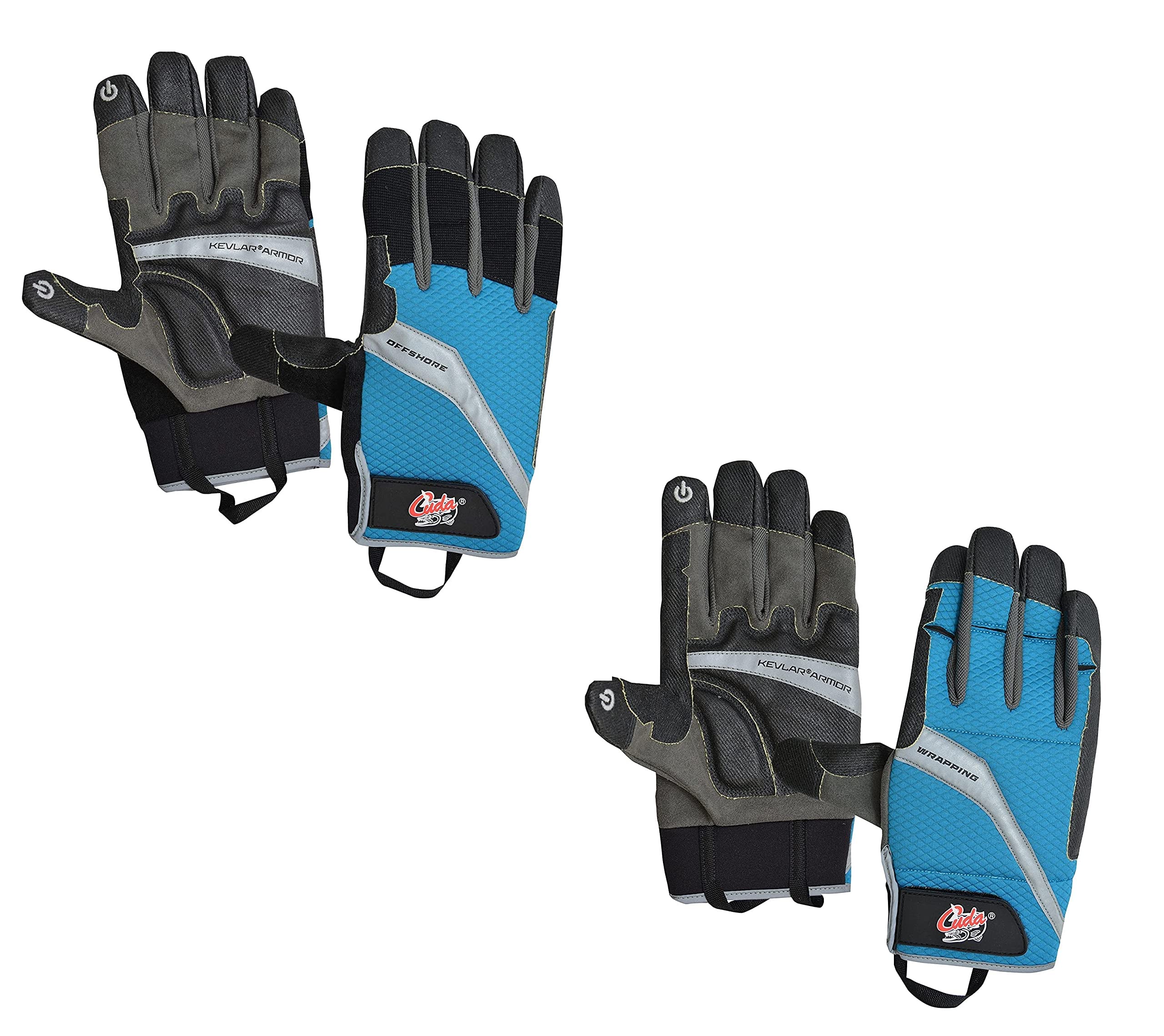 Cuda Set - Fishing Bundle Includes Offshore Gloves and Wire Wrapping Gloves, Medium