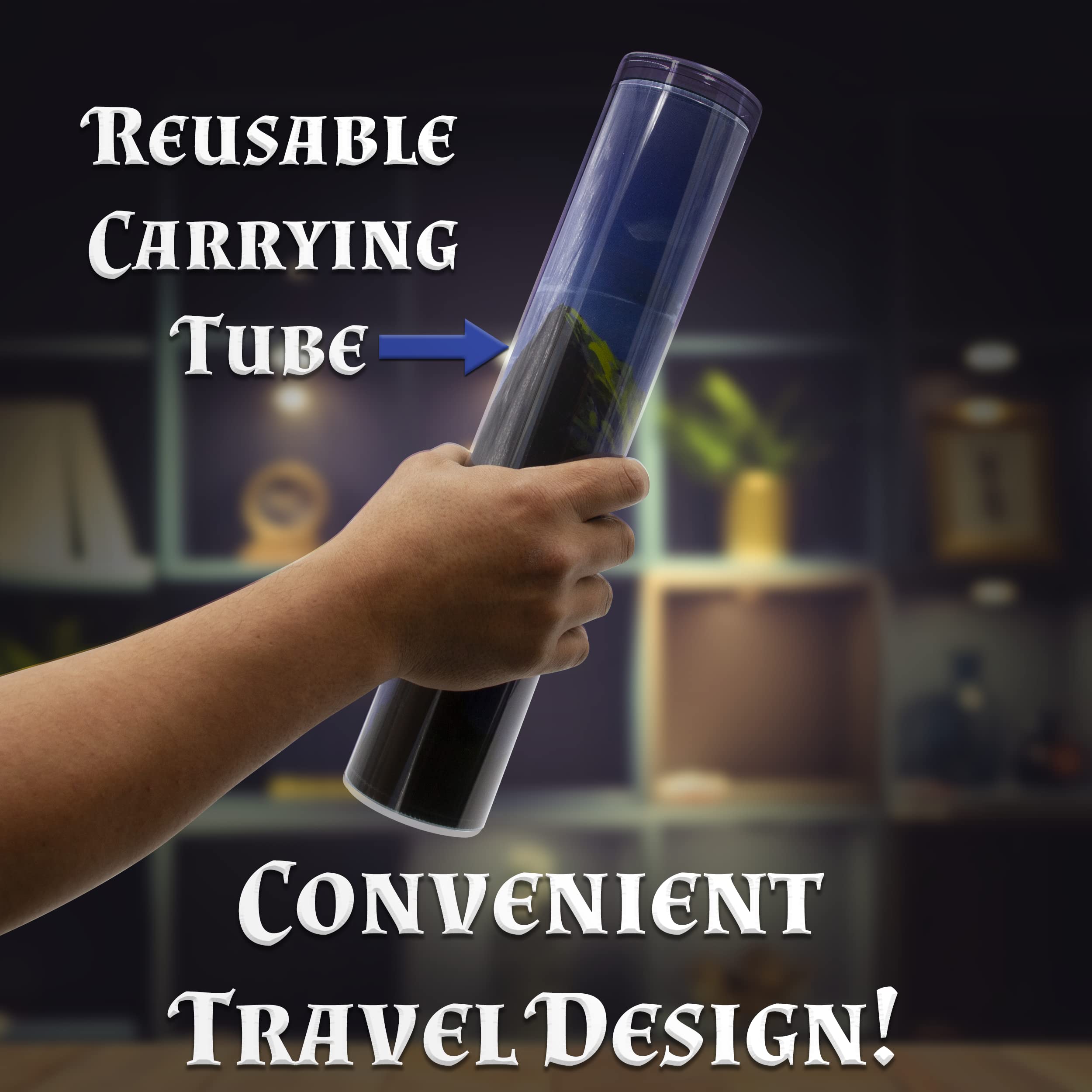 CASEMATIX TCG Playmat with Reusable Playmat Case - Premium 24" x 13.5" Card Game Mat & Compatible MTG Playmat For All TCGs with Non-Slip Rubber Backing, Stitched Edges and Carry Tube