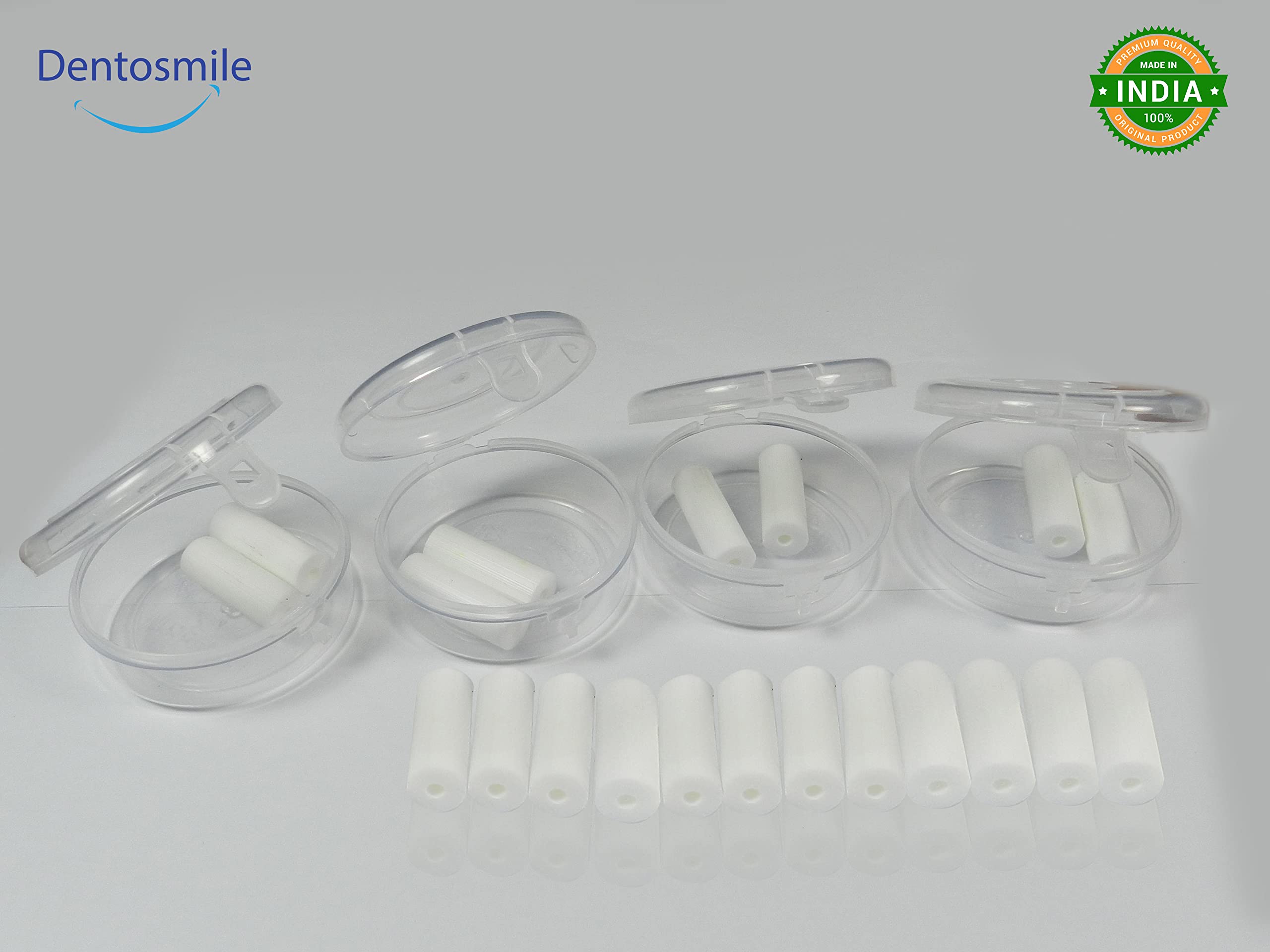 Dentosmile Chewies Seater for Invisalign Aligner Chompers Trays in White Colour with Carry Case (Unscented) (Pack of 20)