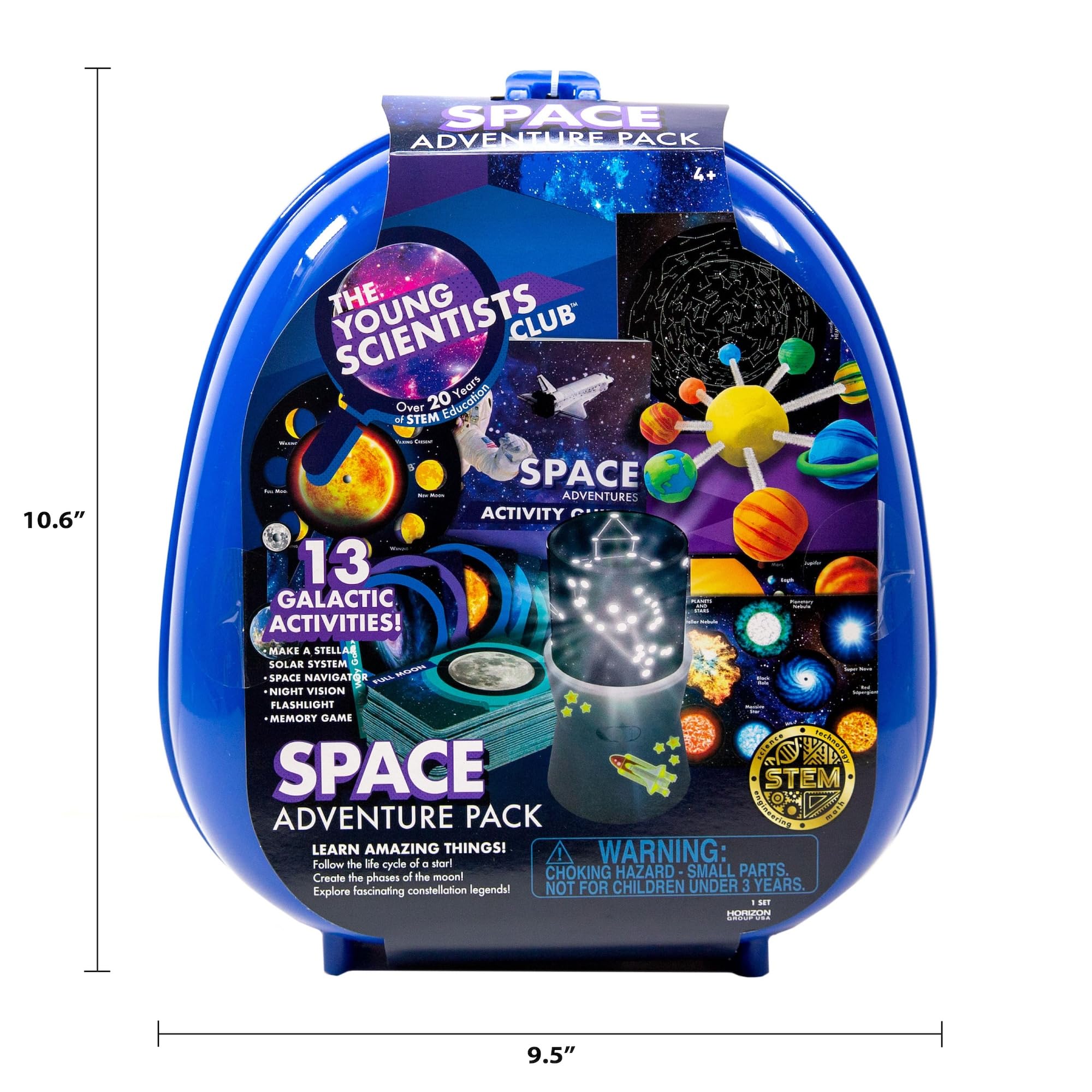 The Young Scientists Club Space Adventures Pack, STEM Kit, 13 Educational Activities, Includes Reusable Backpack, Space Navigator, DIY Constellations, Space Card Game & More, Multi (204755)