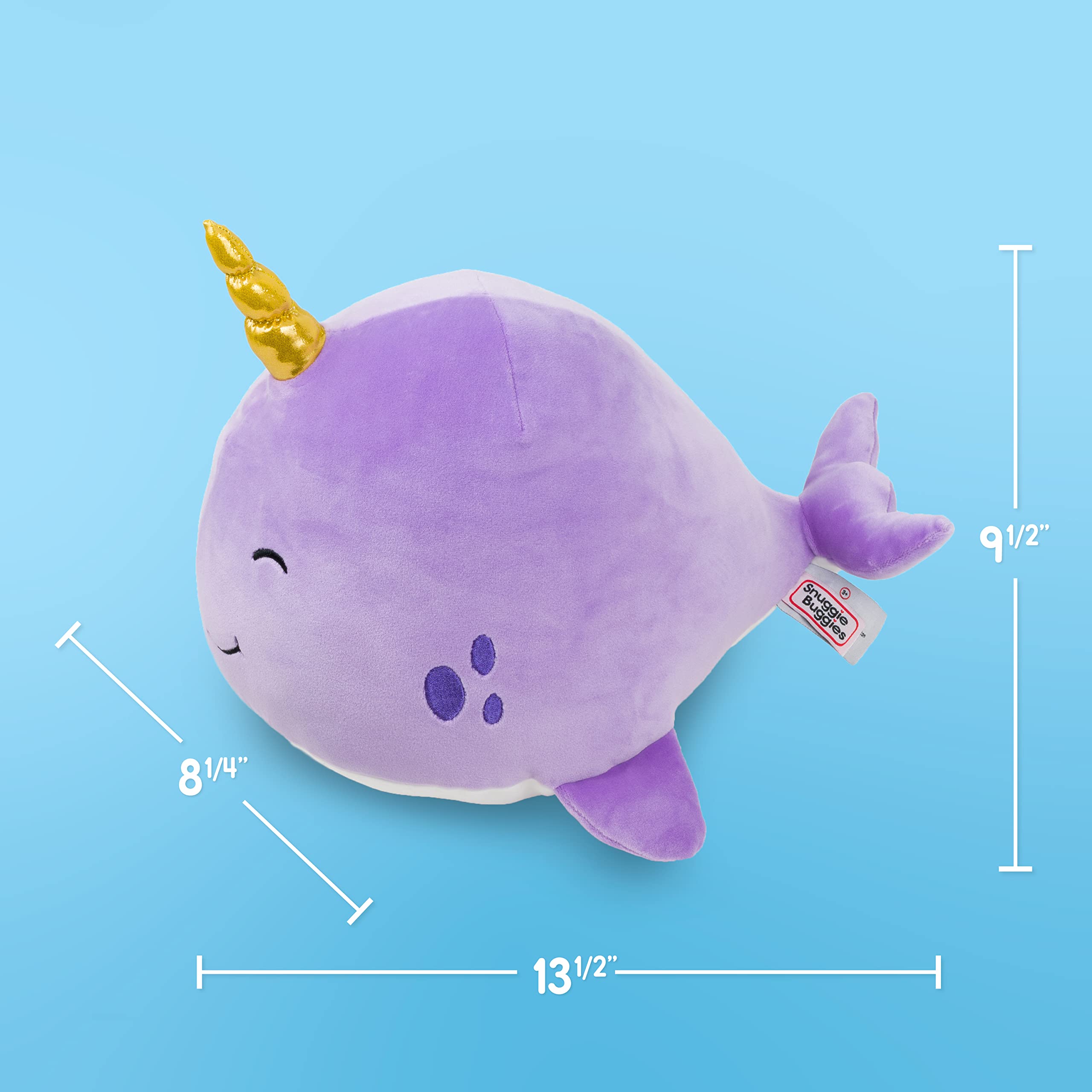 Snuggie Buggies Narwhal Stuffed Animal Ultra Soft Plush Cute Narwhal Toy Plushie Stuffed Animals for Kids