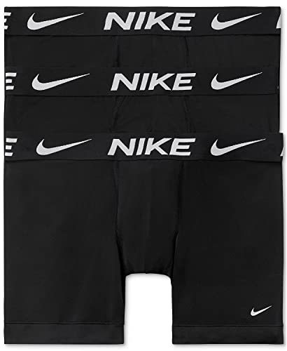 Nike Men`s Essential Micro Boxer Briefs 3 Pack (Black(KE1015-001)/W, Medium)