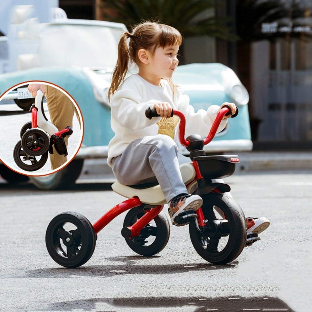Ygqtbc Children's Tricycle,Perfect for Beginner Riders Ages 2+ β Encourages Active Play β Durable Design with Built-in Safety Features β Comfortable Ride (Color : B)