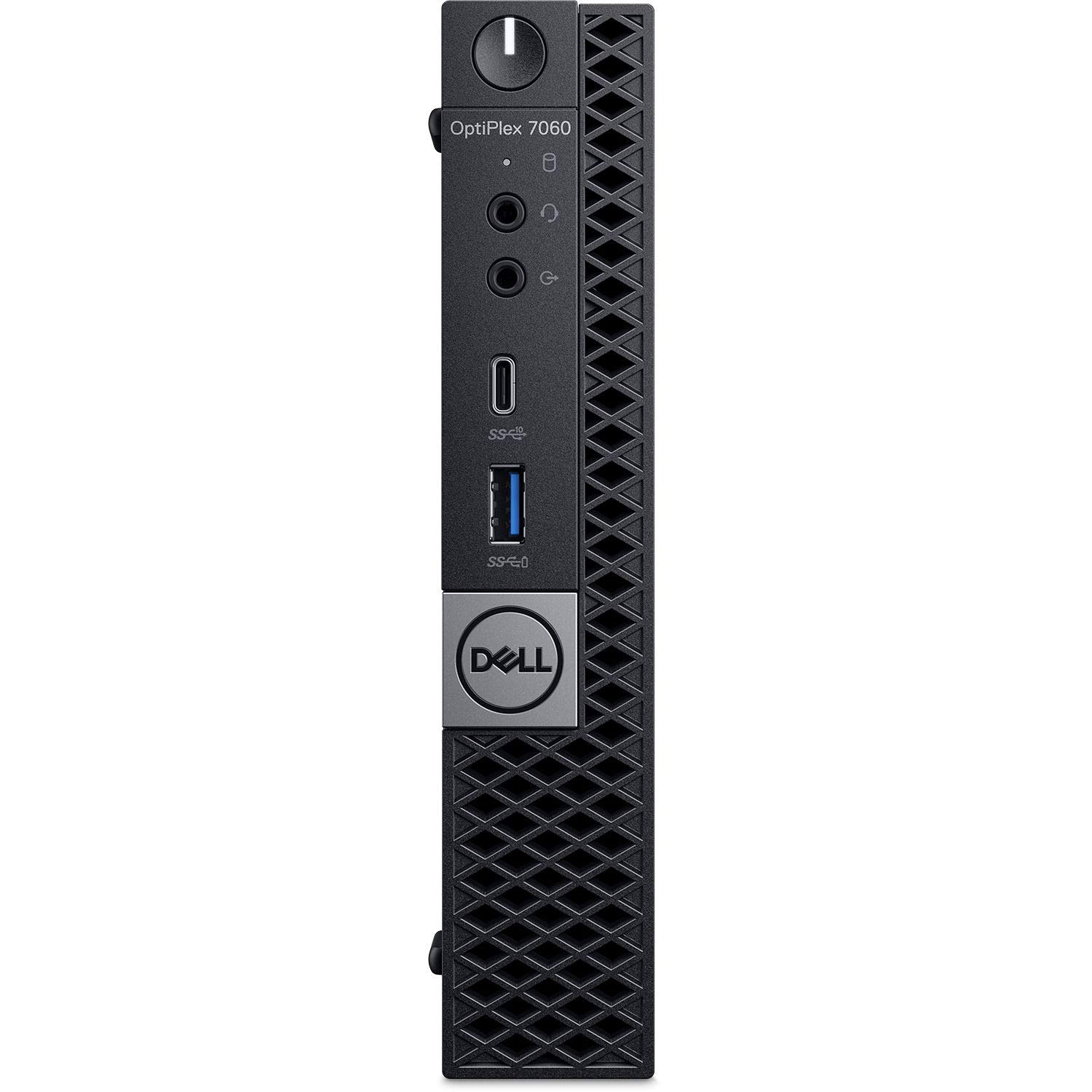 Dell OptiPlex 7060 Micro Form Factor (MFF) Micro-Tower Business Desktop PC, Intel i7-8700T, Crucial 16GB 2666Mhz RAM, Intel PCIe Nvme 1TB SSD, Display Port, Wireless LAN, Ethernet, USB C, Win 10 Pro