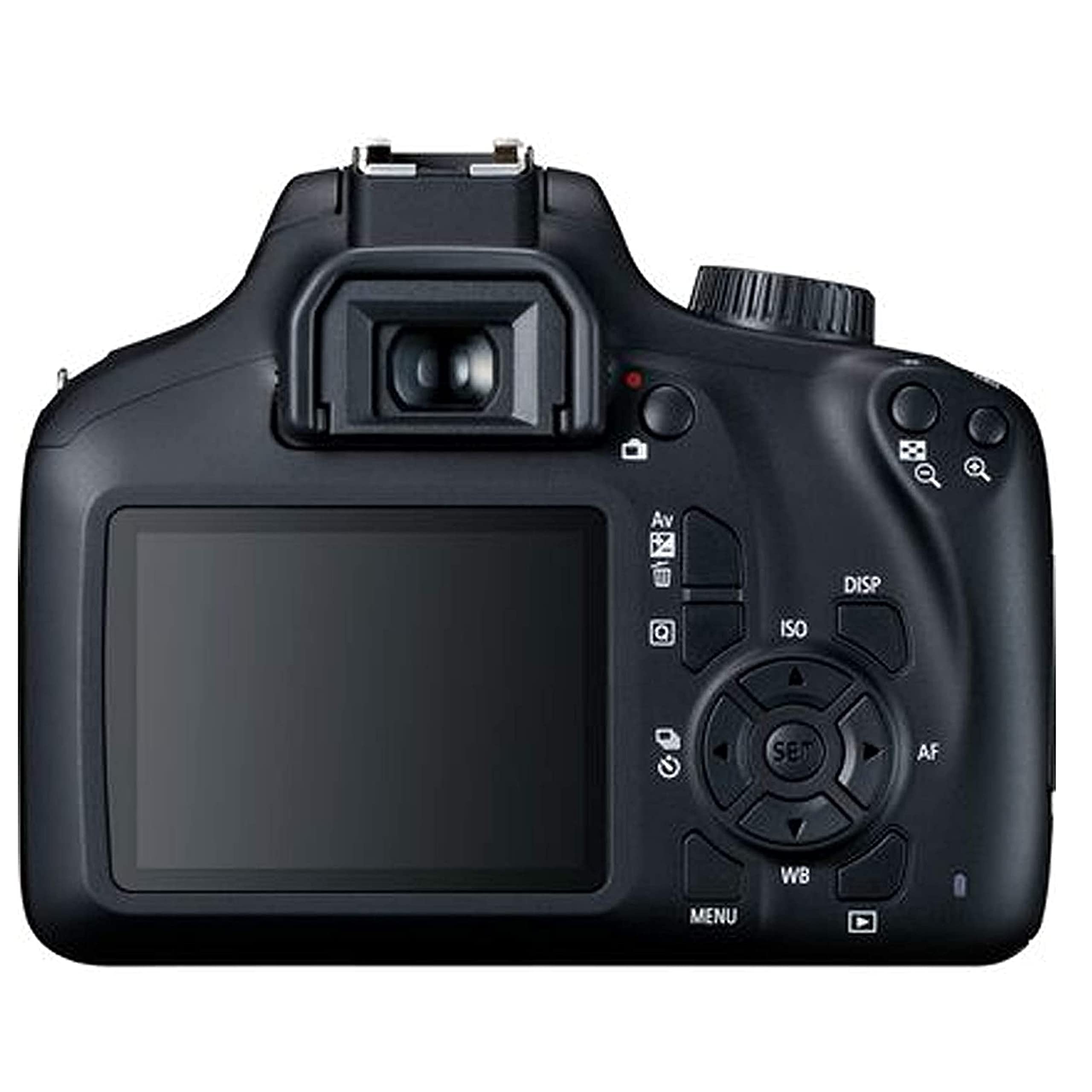 Canon EOS Rebel T100 DSLR Camera w/ 18-55mm F/3.5-5.6 Zoom Lens + Macro + Telephoto + More (18pc Bundle) (Renewed)